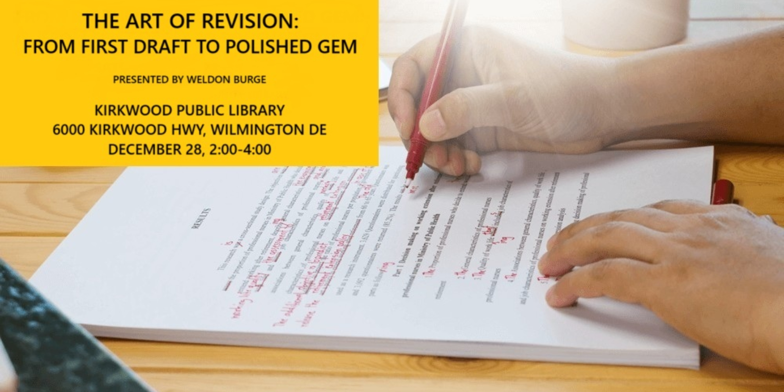 DelawareScene: Delaware Authors Forum Presents: The Art of Revision ...